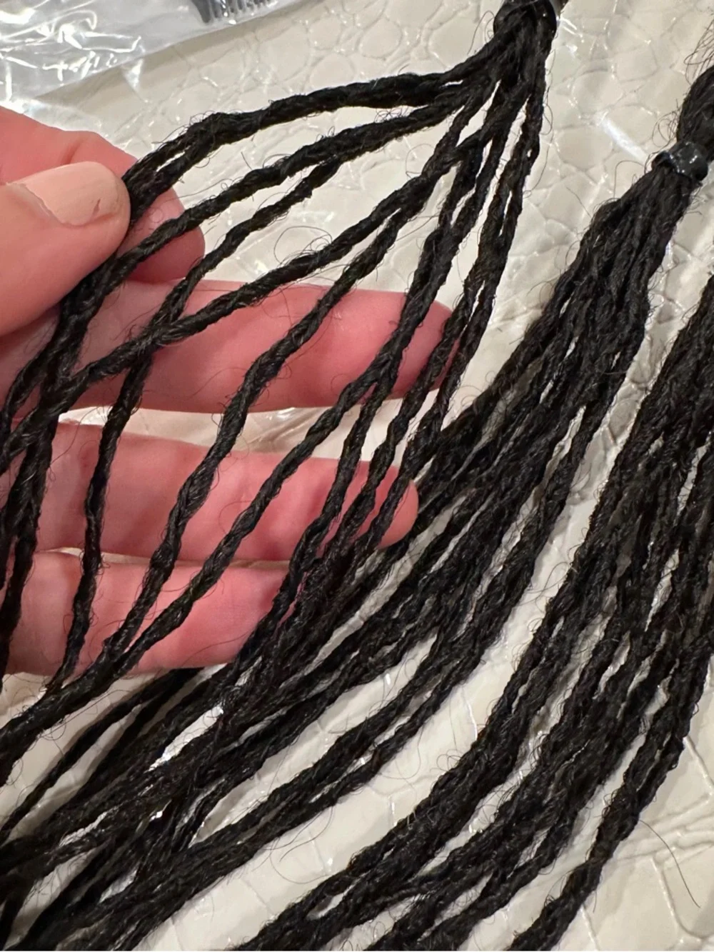 Hair | 8 Natural Black Micro Sister Locs Human Hair Extension 1cm 4 ...
